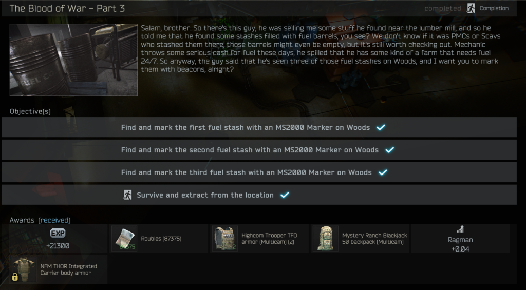 [EFT] Ragmanタスク「The Blood of War Part 3」の攻略。設置場所と接敵しにくいルート。 | 犬も歩けばゲームにあたる